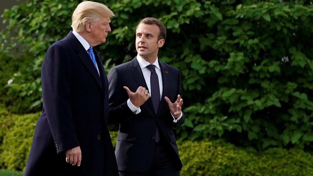 Emmanuel Macron en visite à Washington | Radio-Canada