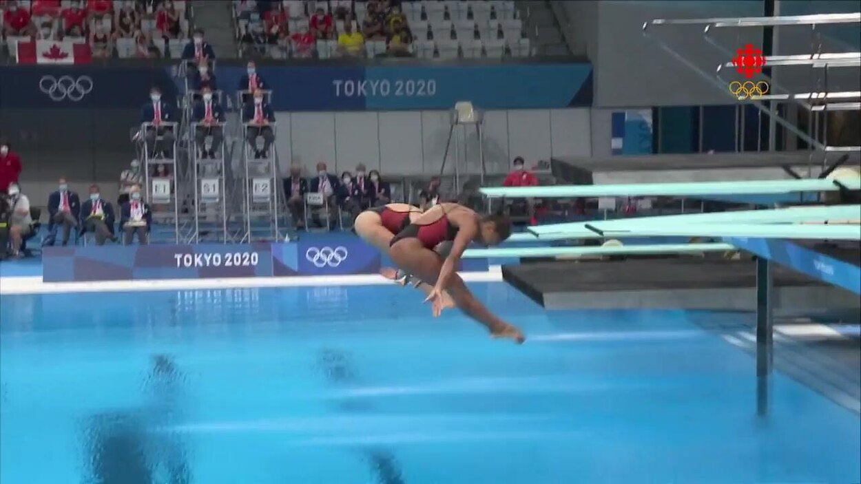 Le plongeon de Jennifer Abel et Mélissa Citrini-Beaulieu | Radio-Canada