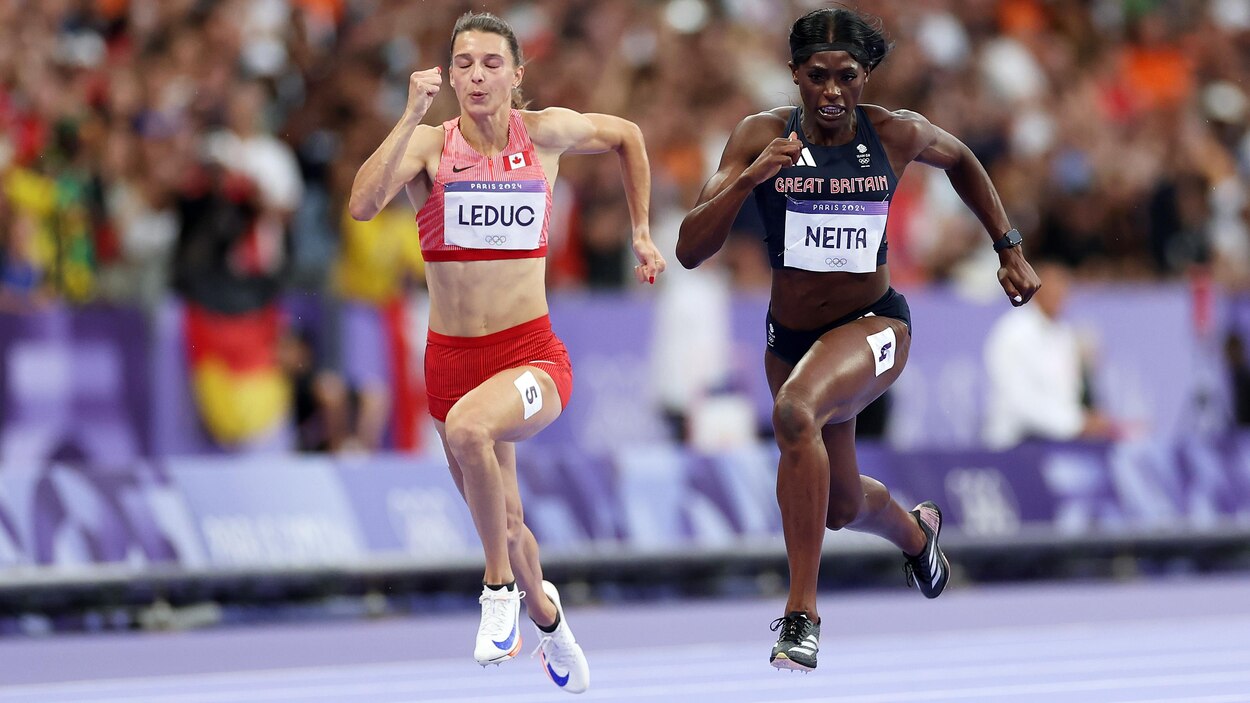 La Québécoise Audrey Leduc freinée en demi-finales du 100 m - Jeux ...