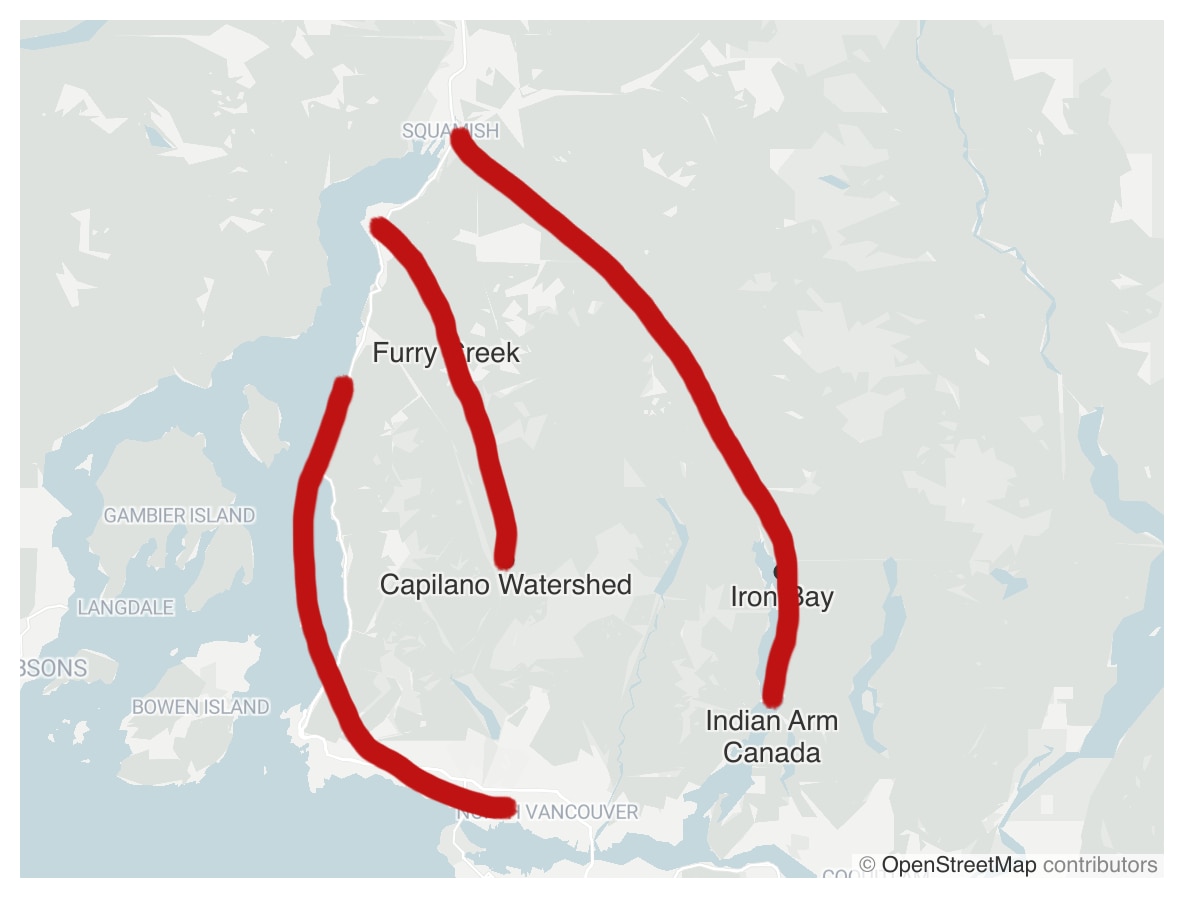 Trois tracés possibles pour un projet de train entre Chilliwack et ...