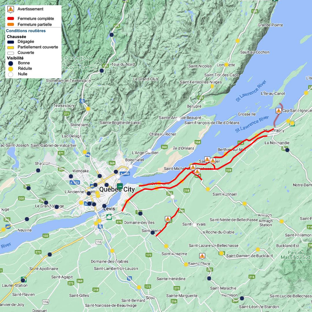 Tempête : l’autoroute 20 à Lévis de nouveau rouverte à la circulation ...