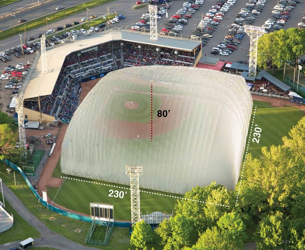 Le dôme bientôt installé au Stade Canac | Radio-Canada.ca