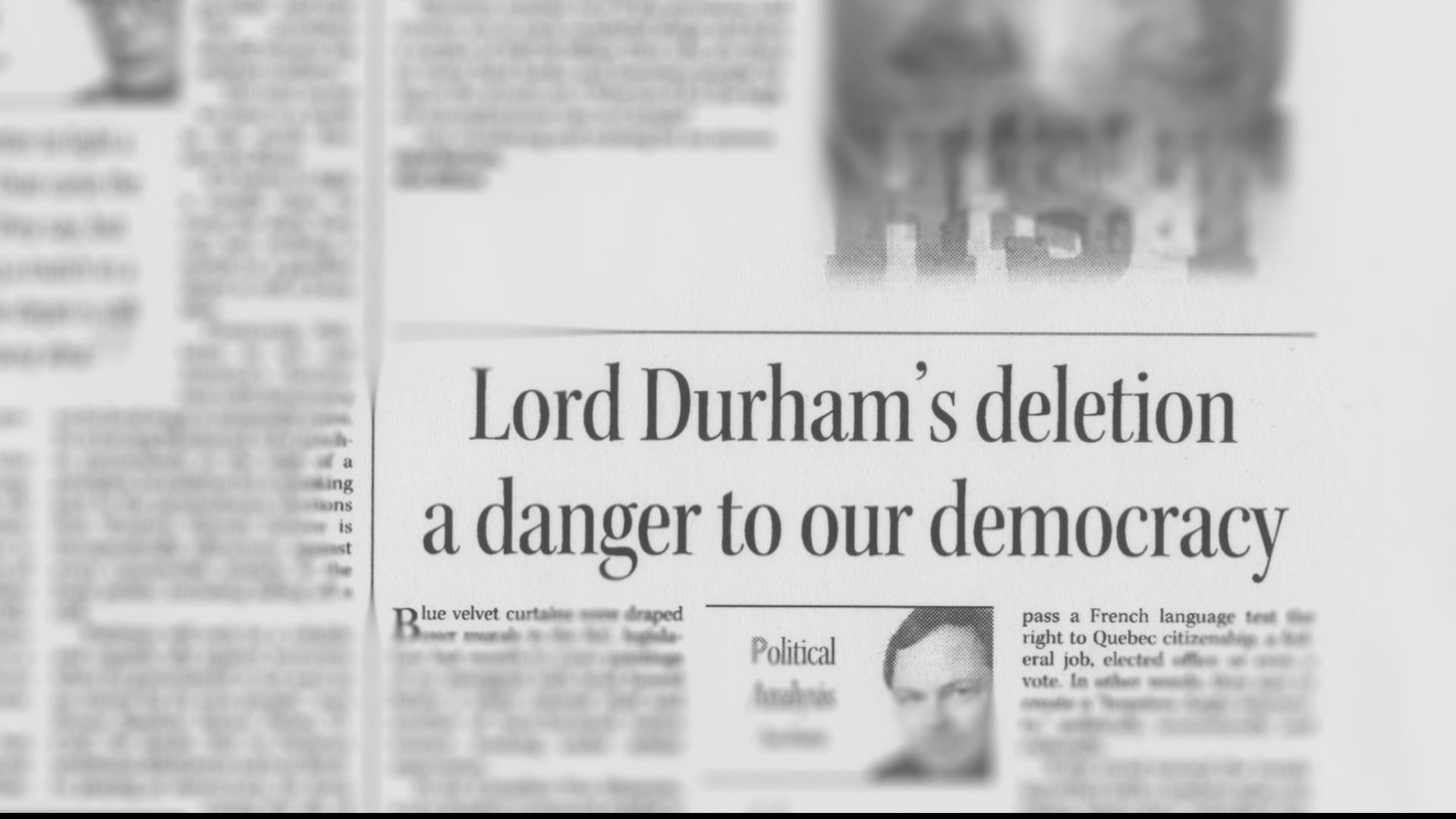 Il y 10 ans, Lord Durham suscitait la controverse à Ottawa | Radio ...