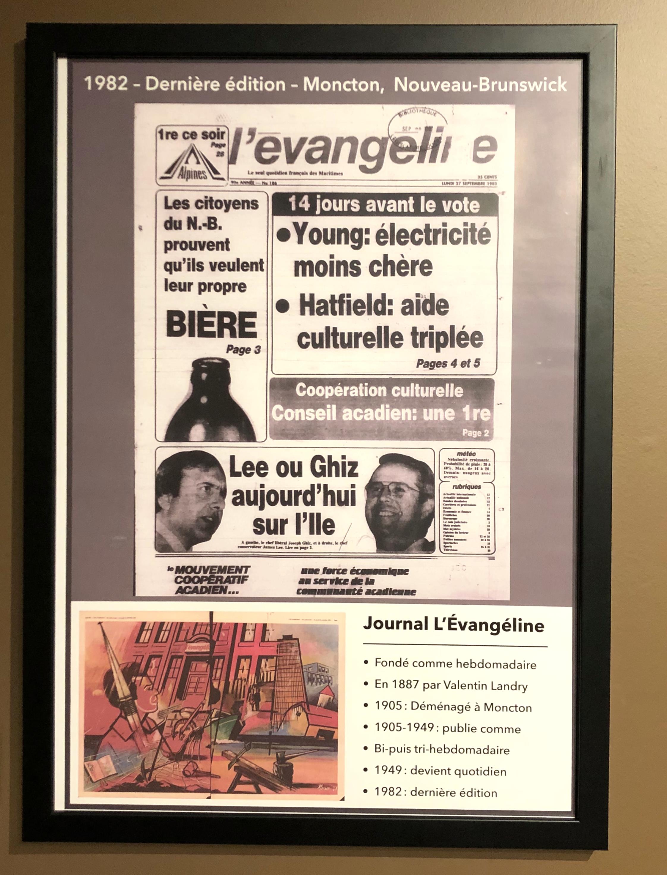 À Moncton, hommage à L’Évangéline , le « journal qui n’aurait jamais dû ...