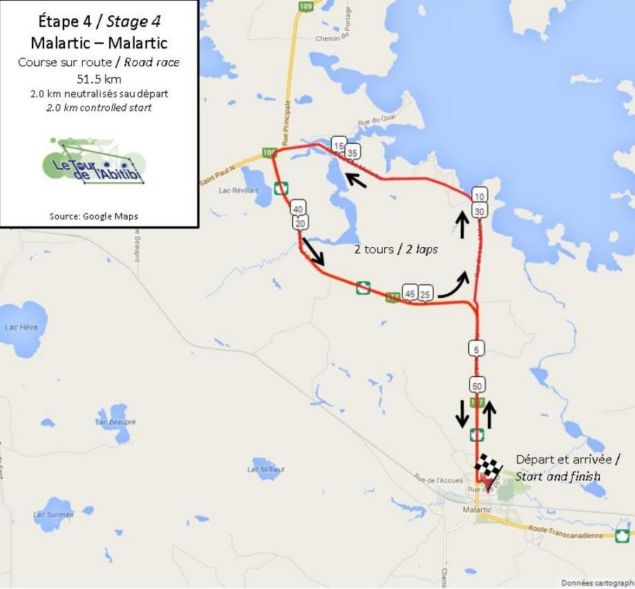 Tour de l'Abitibi : entraves à la circulation à Amos, Saint-Maurice ...