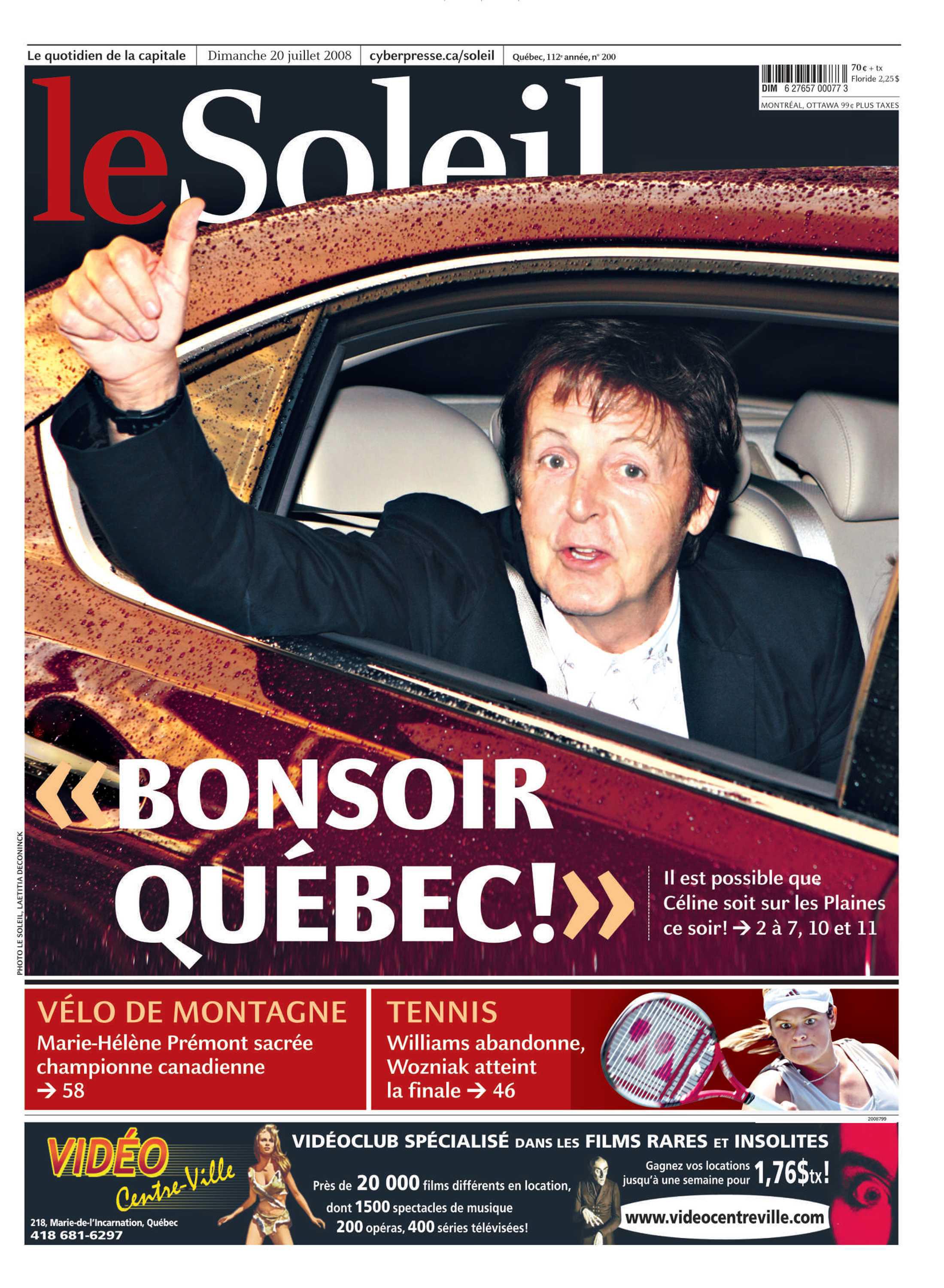 10 unes marquantes du journal Le Soleil | Radio-Canada.ca