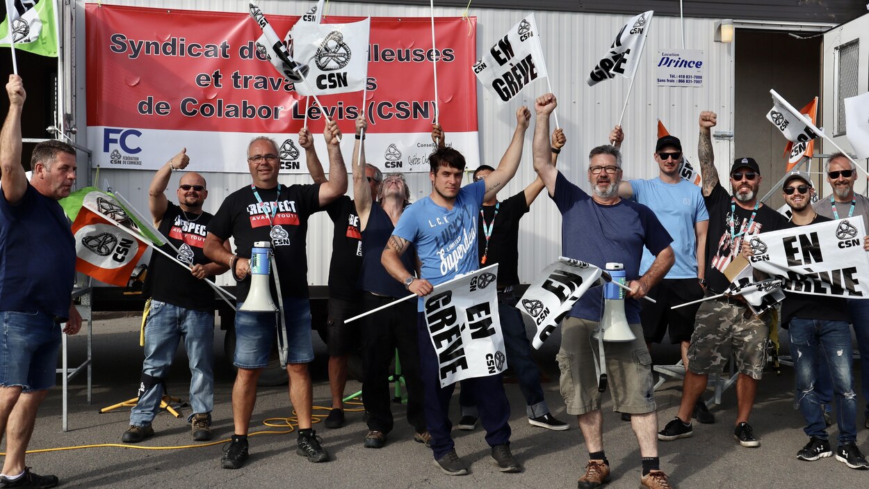 Grève au centre de distribution alimentaire Colabor de Lévis | Radio-Canada