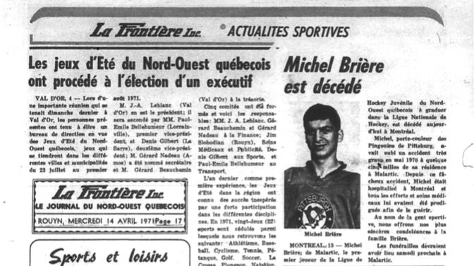 Michel Brière, la mine d'or de Malartic : documentaire sur un hockeyeur ...