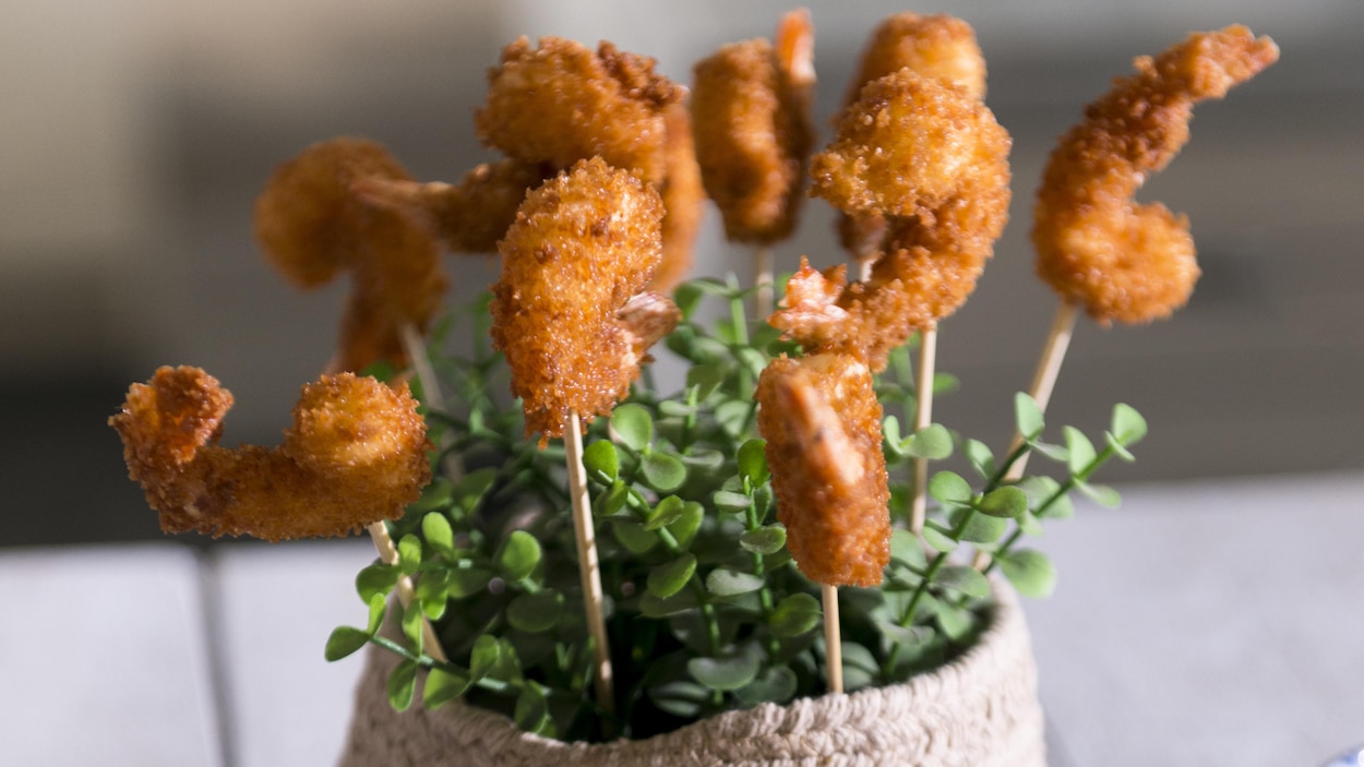 Bouquet de crevettes croustillantes | Ricardo | ICI Radio-Canada.ca